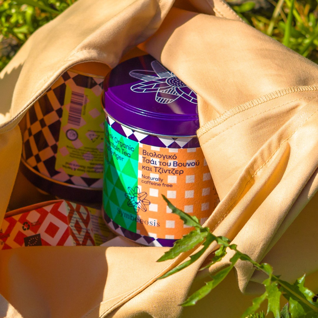 Greek Organic Mountain Tea and Ginger 15 pyramids - Symbeeosis